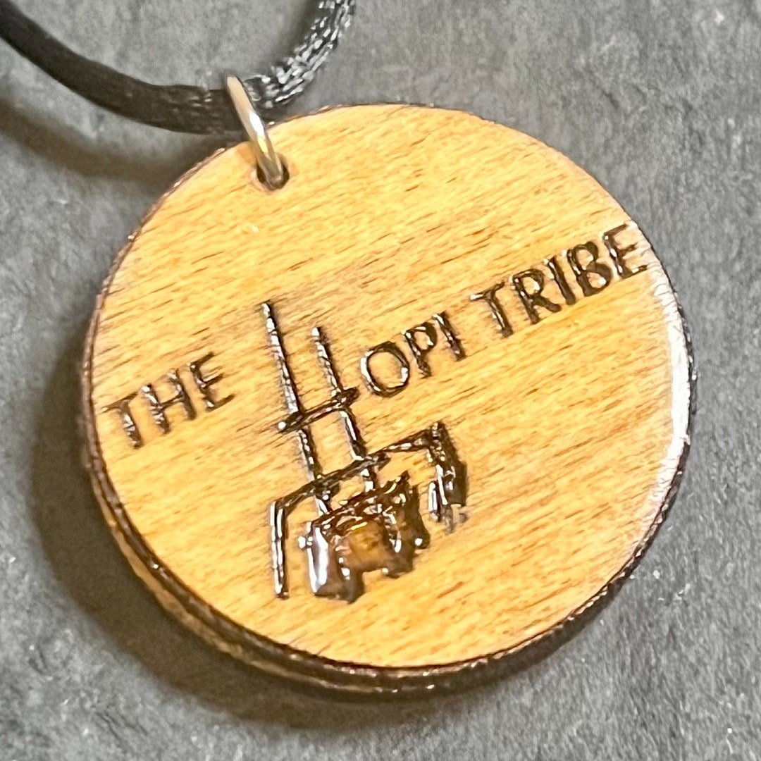 Hopi Tribe Wood Engraved Pendant Adjustable Cord Necklace - Etsy