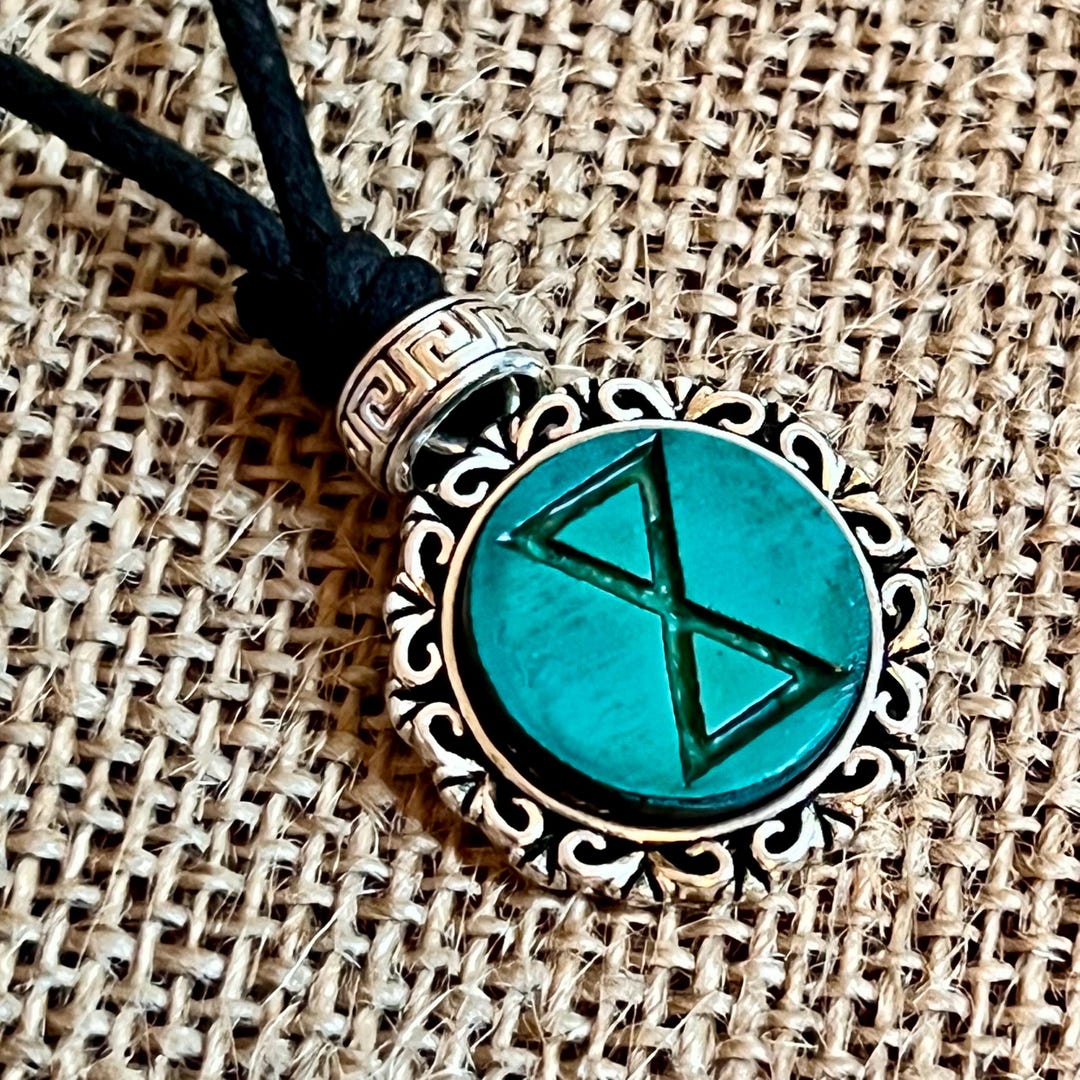 Lakota Sioux Nation Symbol Engraved Wood Metal Bezel Pendant Charm ...