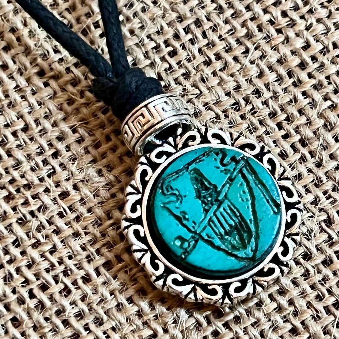 Osage Nation Symbol Engraved Wood Metal Bezel Pendant Charm Metal Bead ...