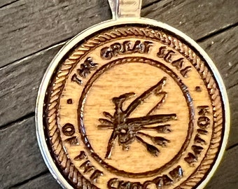 The Choctaw Nation Engraved Wood Charm Cord Necklace - Etsy