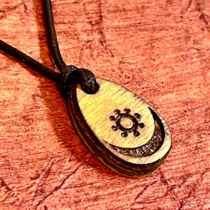 Cherokee Symbol for Harmony Wood Engraved Adjustable Cord Necklace - Etsy