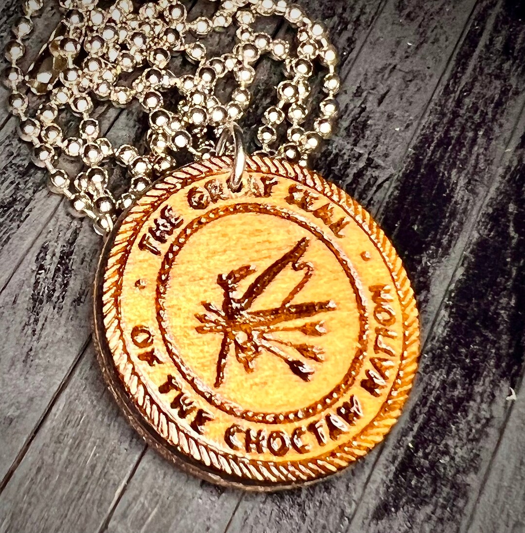 The Choctaw Nation Engraved Wood Charm Ball Chain Necklace.. - Etsy