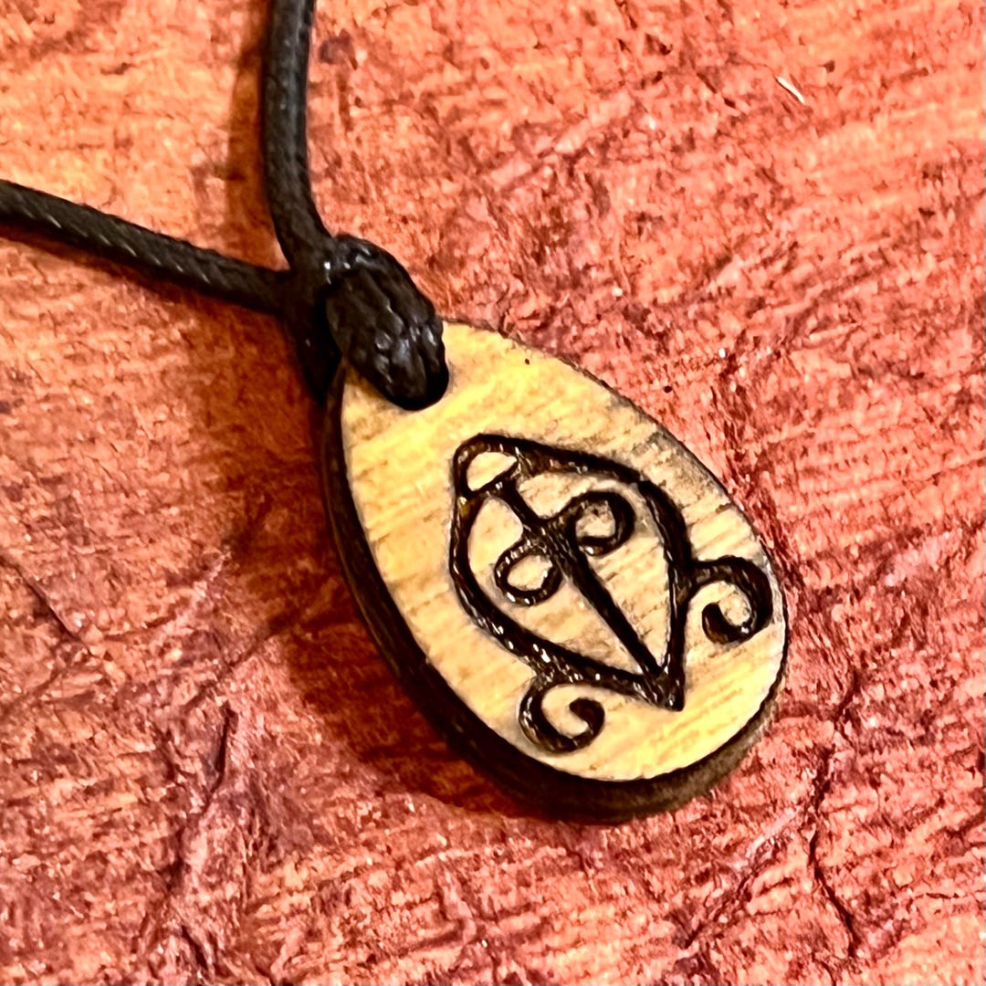 Cherokee Symbol for Love Wood Engraved Adjustable Cord Necklace - Etsy