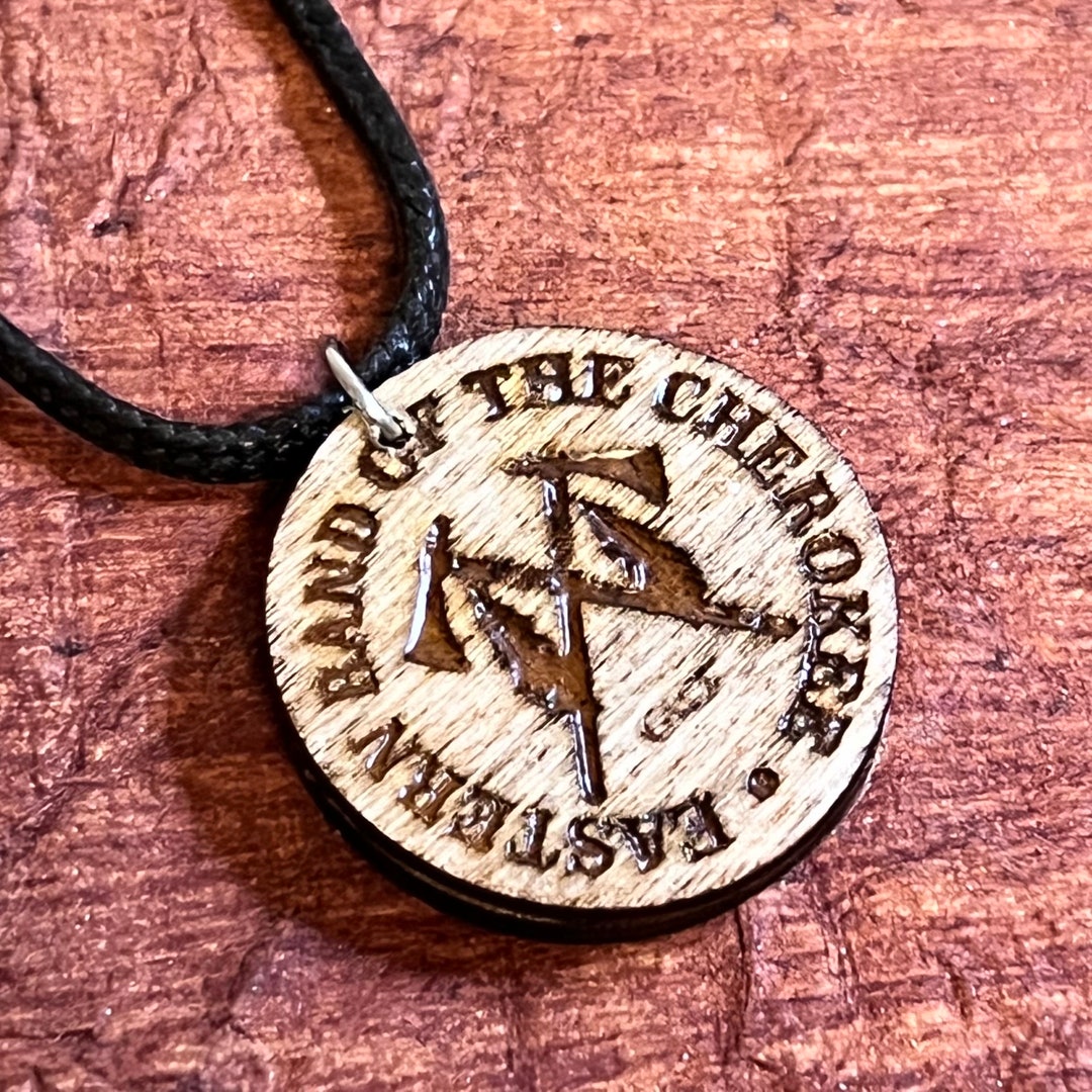 Eastern Band of the Cherokee Nation 30mm Wood Engraved Pendant ...