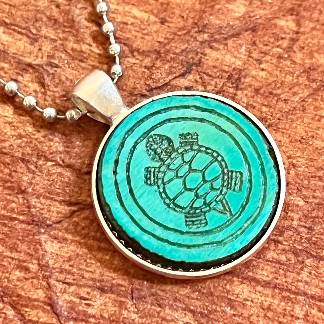 Cherokee Symbol for Adaptability Stained Wood Engraved Metal Bezel ...