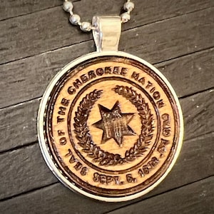 Cherokee Nation Engraved Wood Charm Chain Necklace.. - Etsy