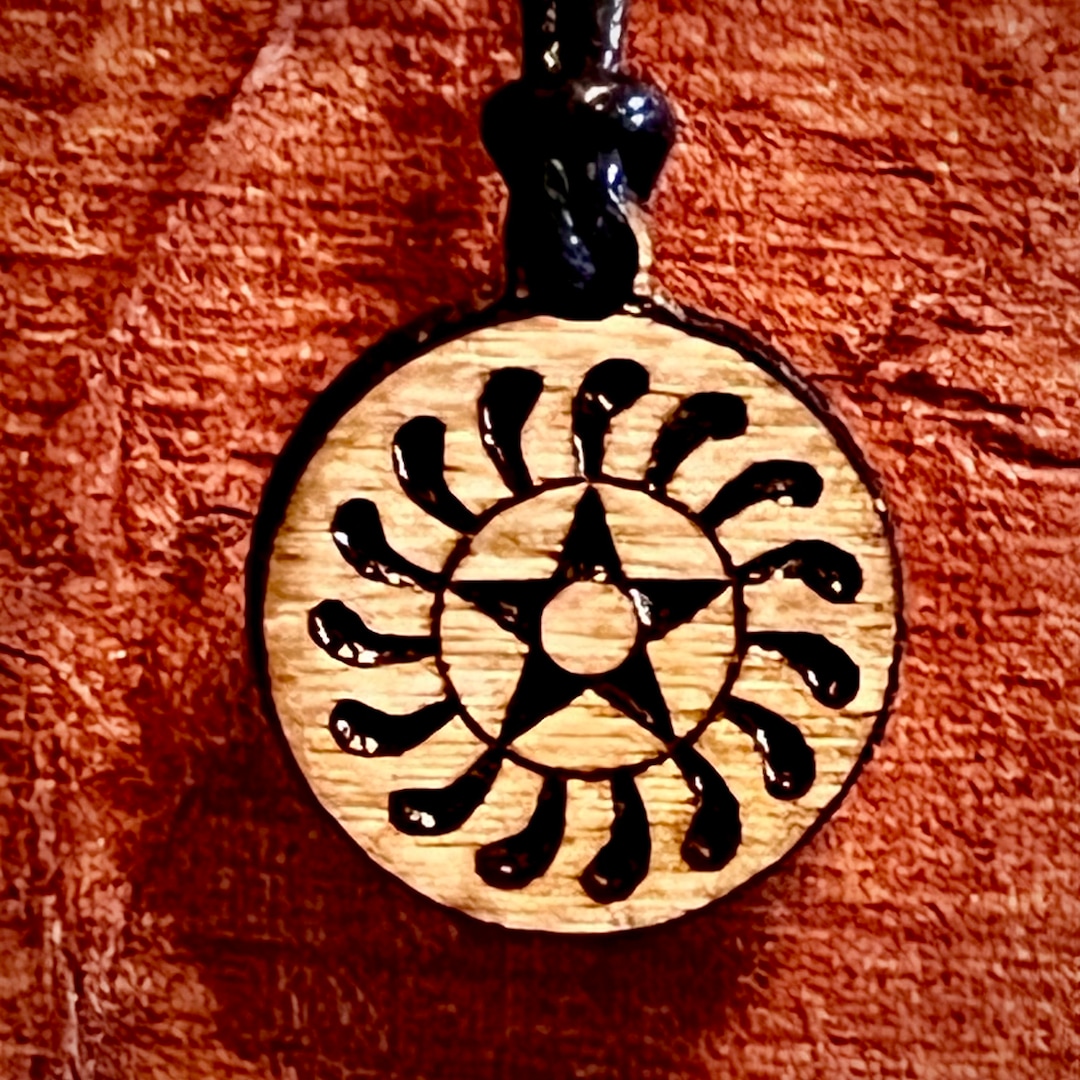 Cherokee Symbol for Transformation Wood Engraved Pendant Cord ...