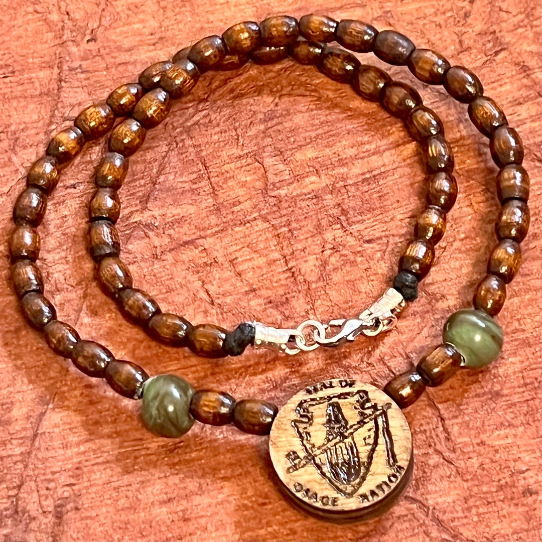 Osage Nation, Wood and Hand Made Glass Beads, Wood Engraved Pendant ...