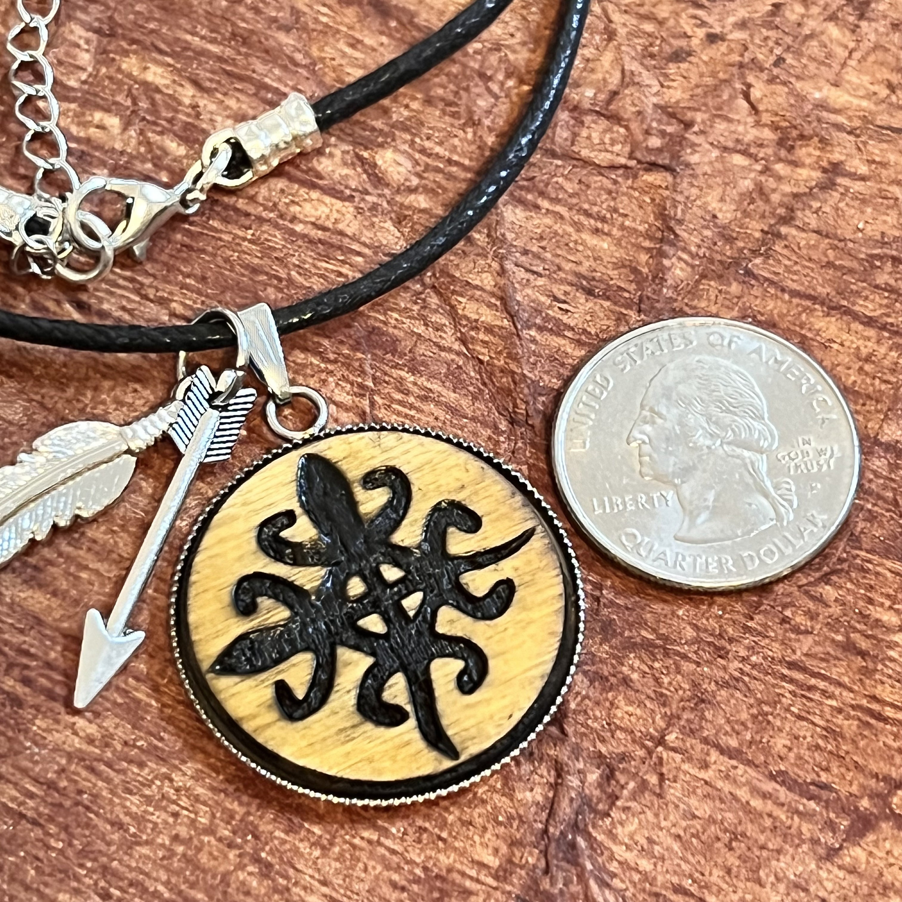 Cherokee Symbol for Unity in Diversity Wood Engraved Metal Bezel ...