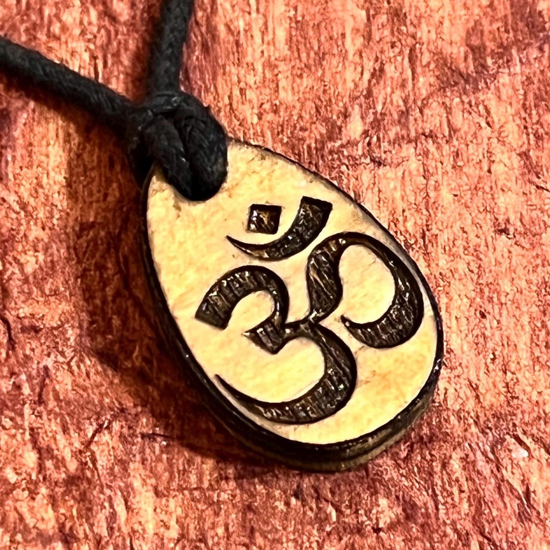 Aum Symbol for the Universe and Divine Wood Engraved Adjustable Cord ...