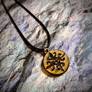 Cherokee Symbol for Unity in Diversity Wood Engraved Pendant Cord ...