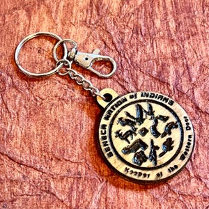 Seneca Nation of Indians 2 Sided Engraved Wood Keychain Key Ring With ...