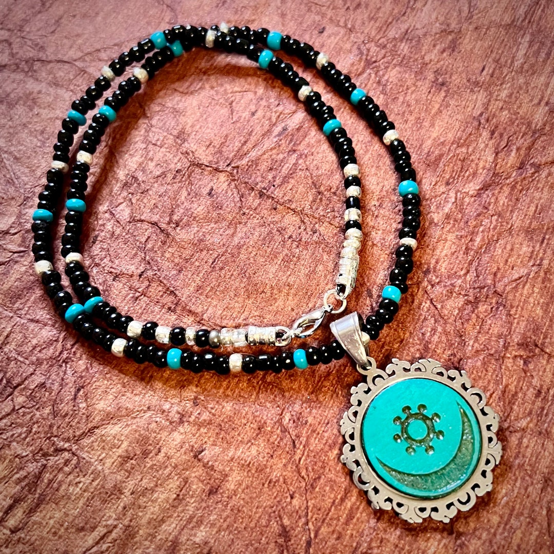 Cherokee Symbol for Harmony Glass Seed Bead Wood Engraved - Etsy