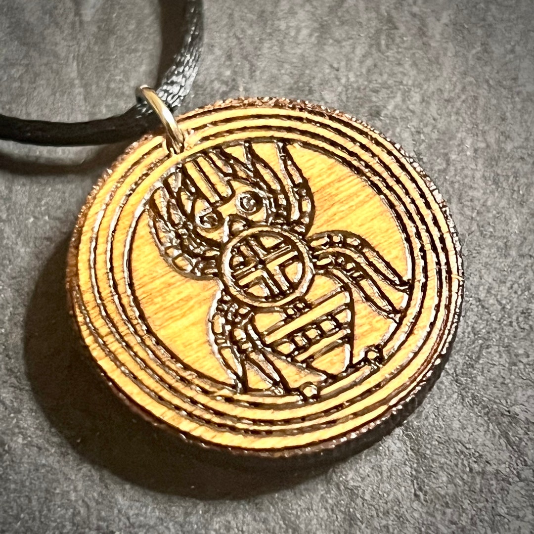 Cherokee Symbol Wood Engraved Pendant Adjustable Cord Necklace - Etsy