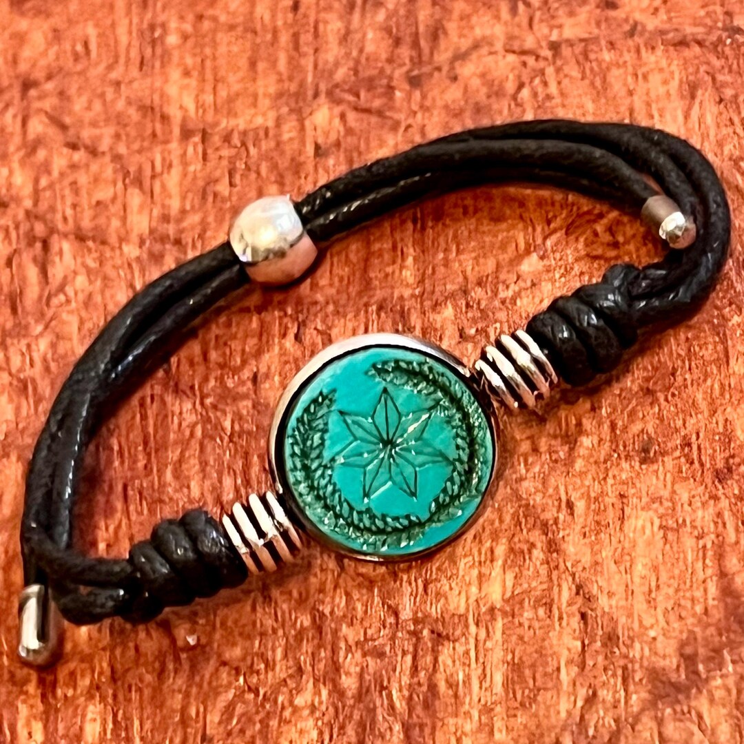 Cherokee Nation Wood Engraved Metal Bezel Pendant Adjustable Cord ...