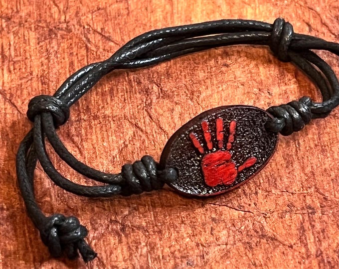 Red Hand Broach - Etsy