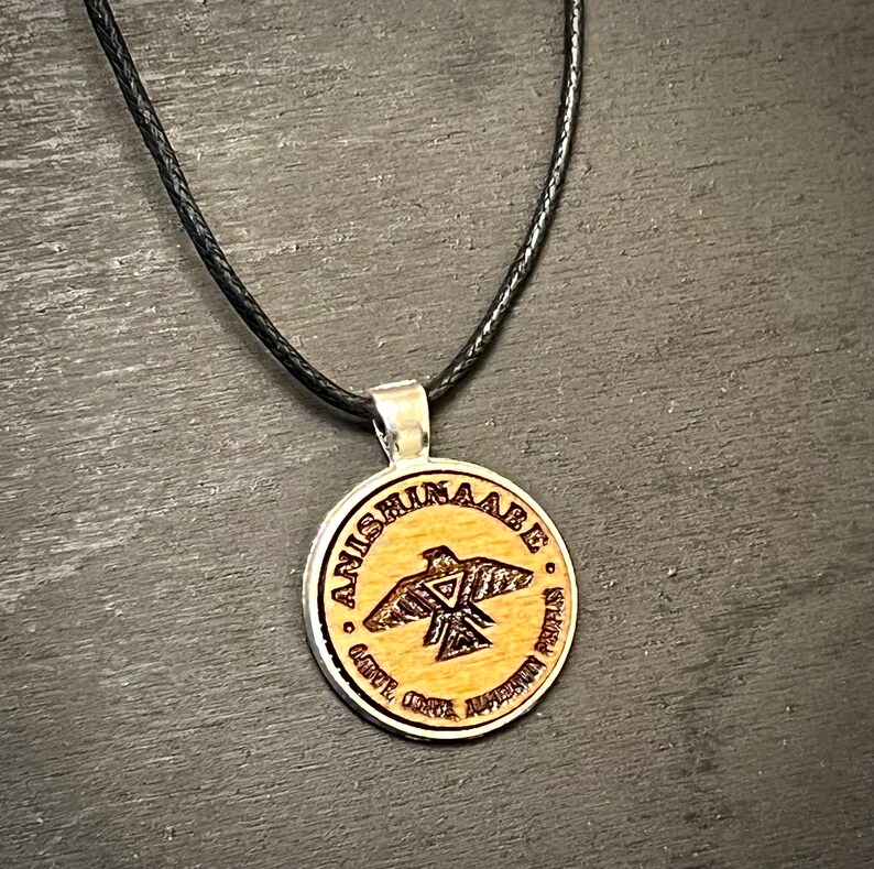 Anishinaabe Thunderbird Engraved Wood Charm Cord Necklace.. - Etsy