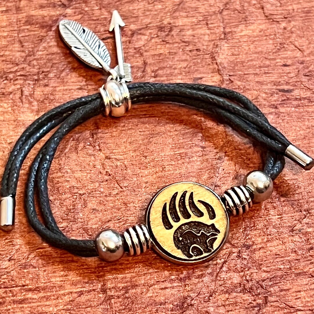 Native American Bear Paw Symbol for Courage and Strength Wood Engraved ...