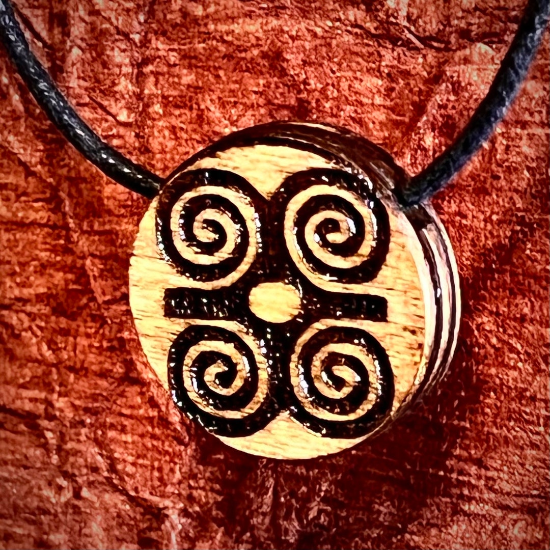 Cherokee Symbol for Strength Wood Engraved Pendant Cord Adjustable ...