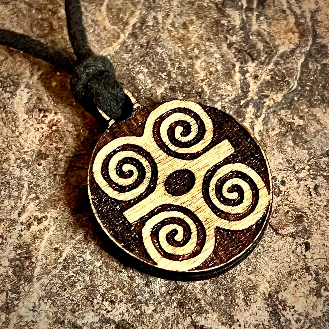 Cherokee Symbol for Strength Wood Engraved Pendant Cord Adjustable ...