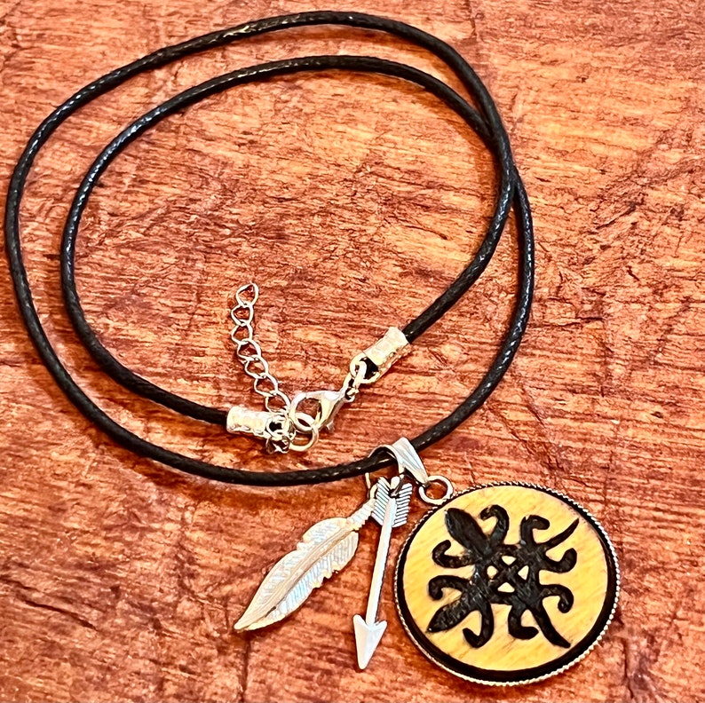 Cherokee Symbol for Unity in Diversity Wood Engraved Metal Bezel ...