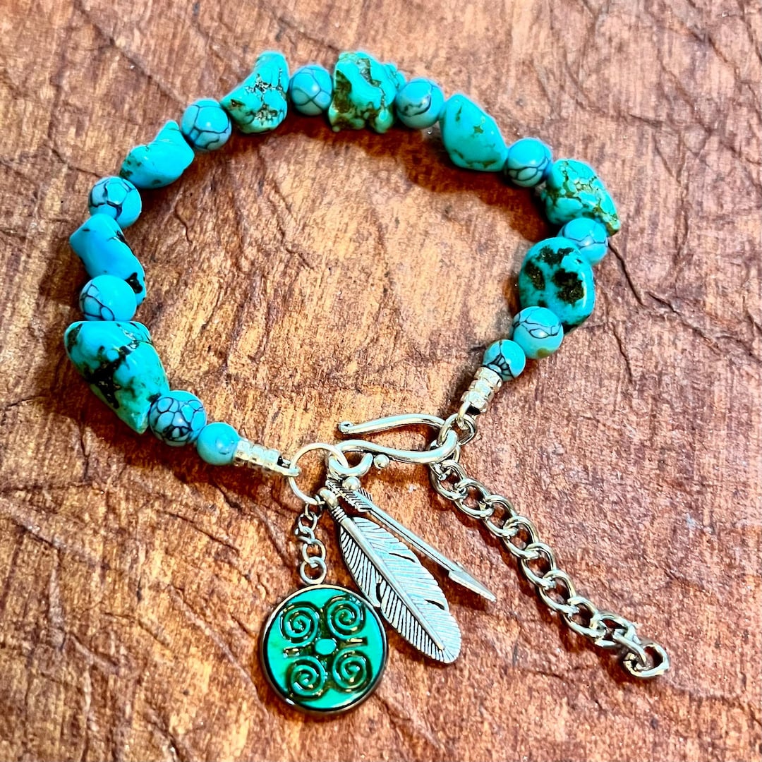 Cherokee Symbol for Strength Hematite Turquoise Stones and Beads ...