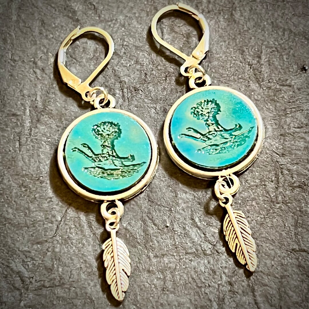 Muscogee Creek Nation Inspired Wood Engraved Metal Bezel - Etsy