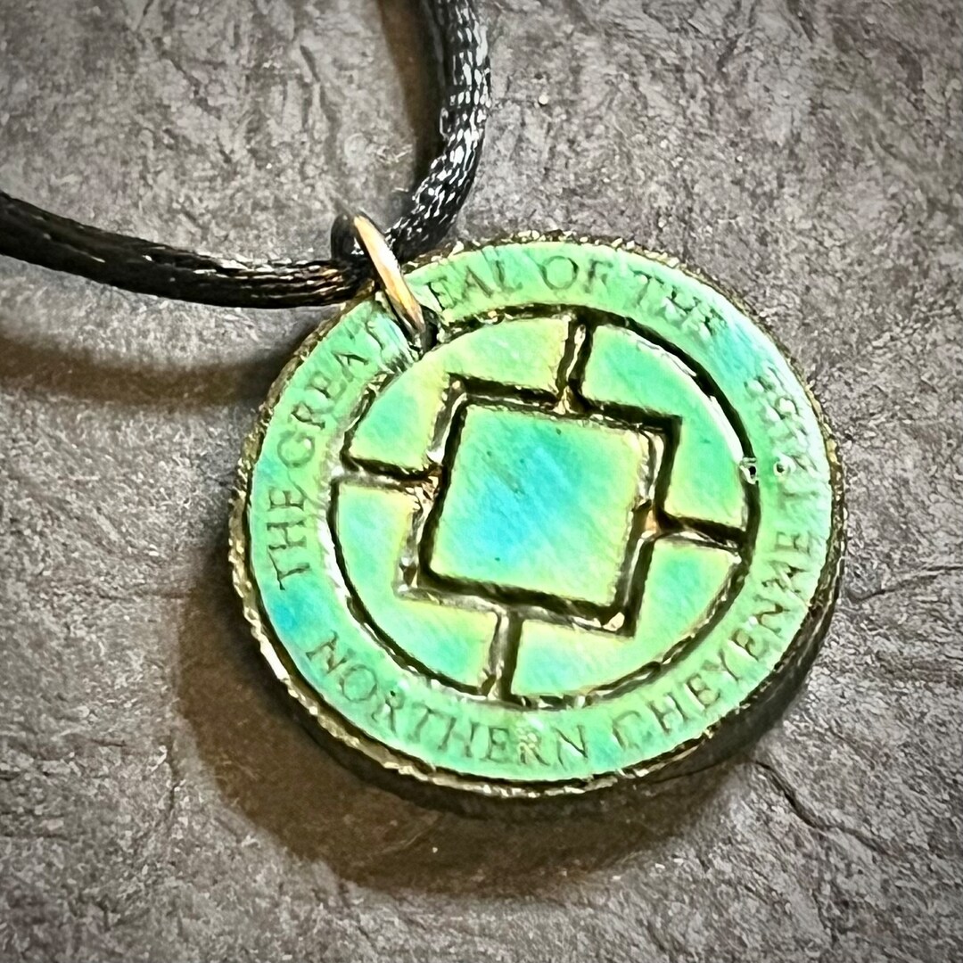 Northern Cheyenne Nation Wood Engraved Pendant Adjustable Satin Cord ...