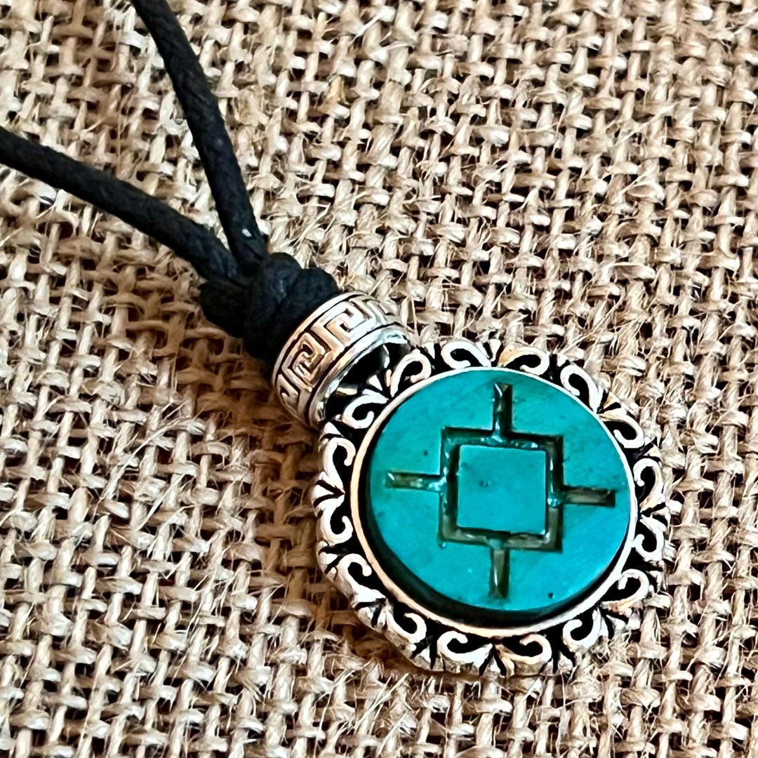 Cheyenne Nation Symbol Engraved Wood Metal Bezel Pendant Charm Metal ...