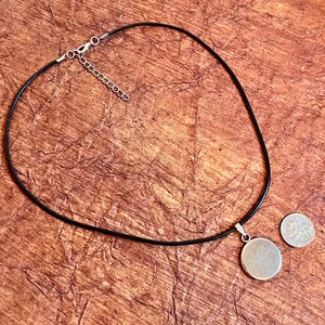 Muscogee Creek Nation Wood Engraved Metal Bezel Pendant Cord Necklace ...