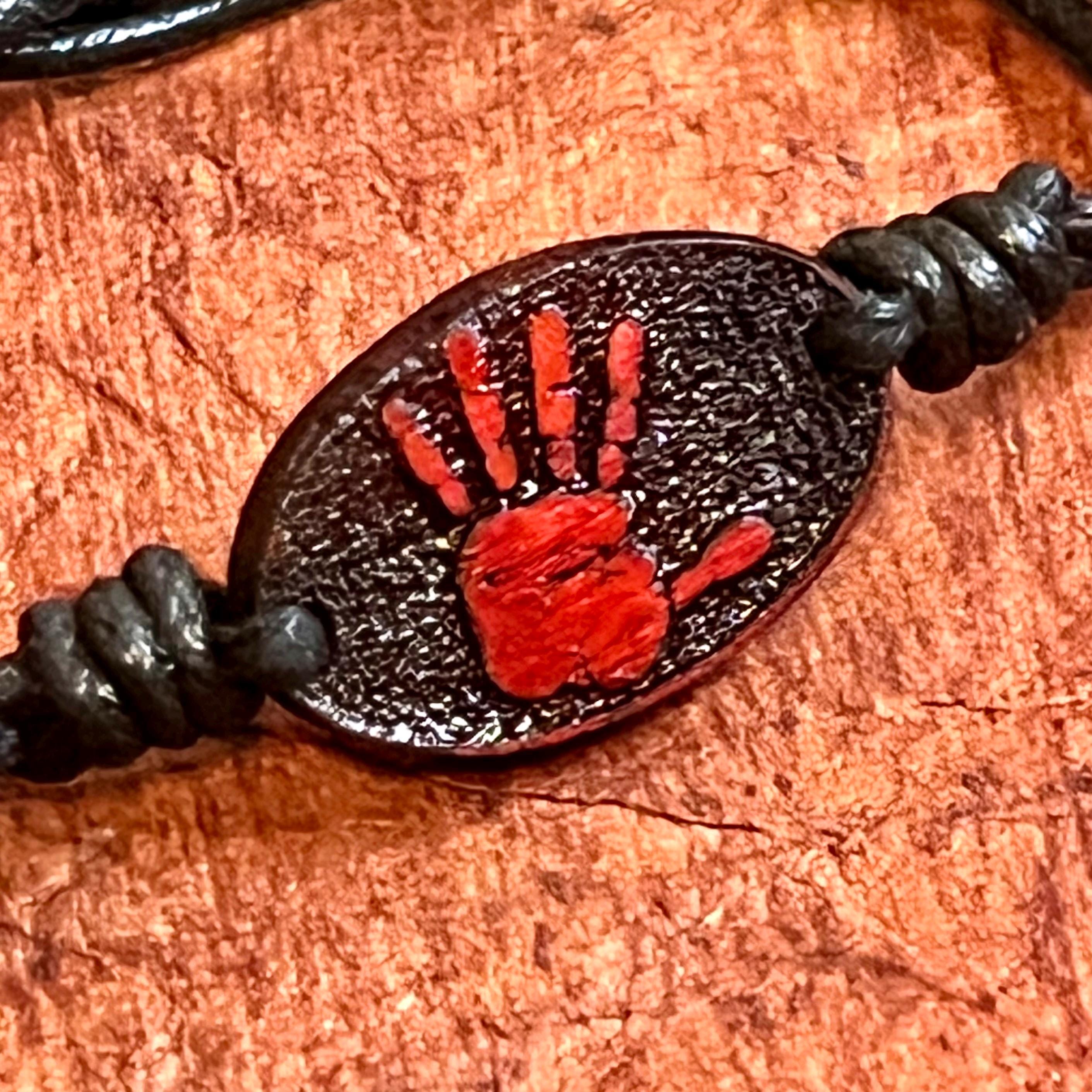 Indigenous Red Handprint Mmiw Awareness Symbol Oval Wood Engraved ...