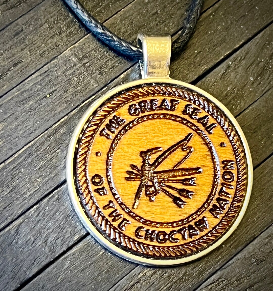 Choctaw Nation Engraved Wood Charm Cord Necklace.. - Etsy