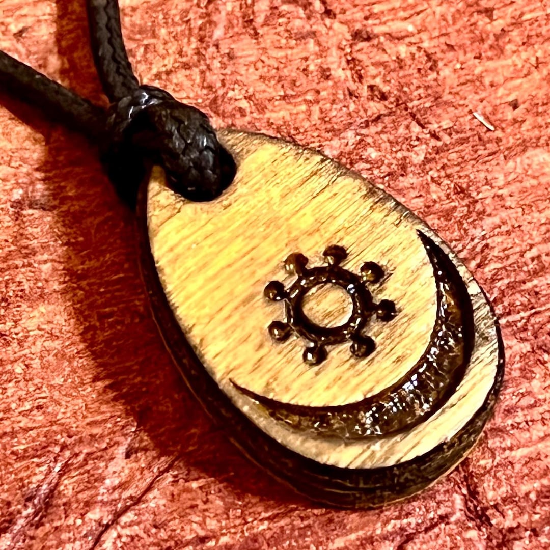 Cherokee Symbol for Harmony Wood Engraved Adjustable Cord Necklace - Etsy