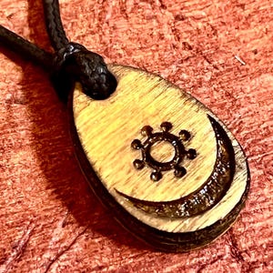 Cherokee Symbol for Harmony Wood Engraved Adjustable Cord Necklace - Etsy