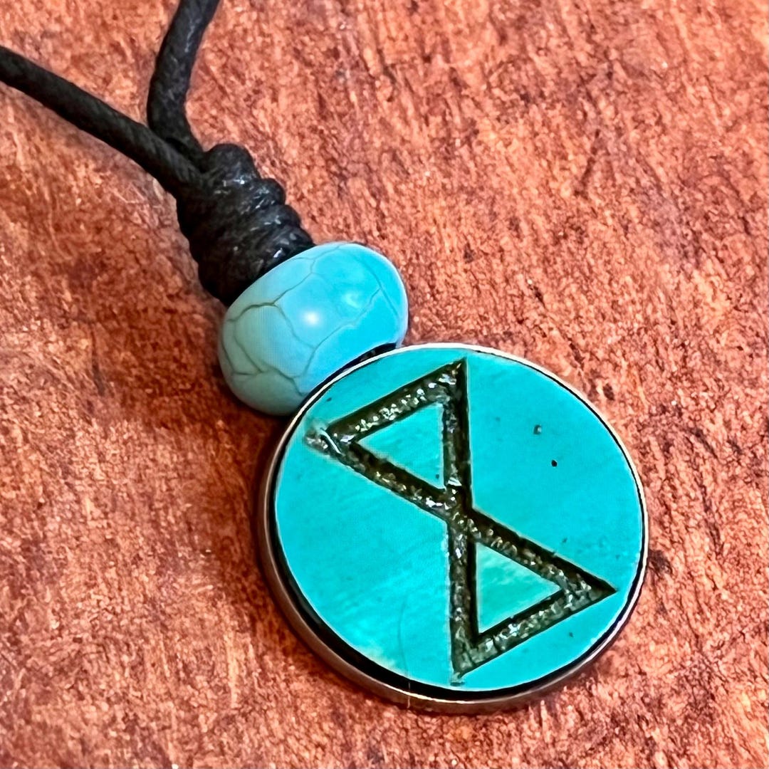 Lakota Sioux Nation Symbol Engraved Wood Metal Bezel Pendant Charm ...