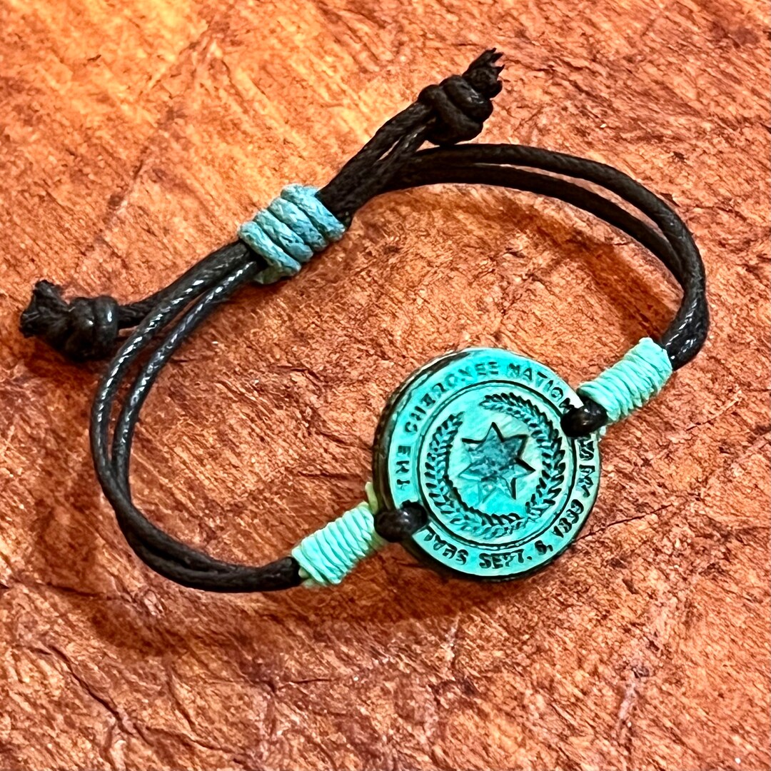 Cherokee Nation All Wood Engraved 1 Inch Pendant Adjustable Cord ...