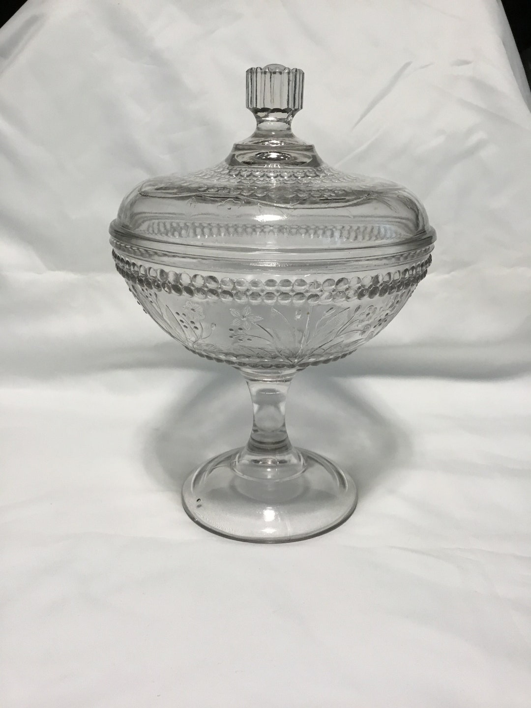 EAPG Starflower Nova Scotia Compote Lid Candy Dish Pedestal Pressed ...