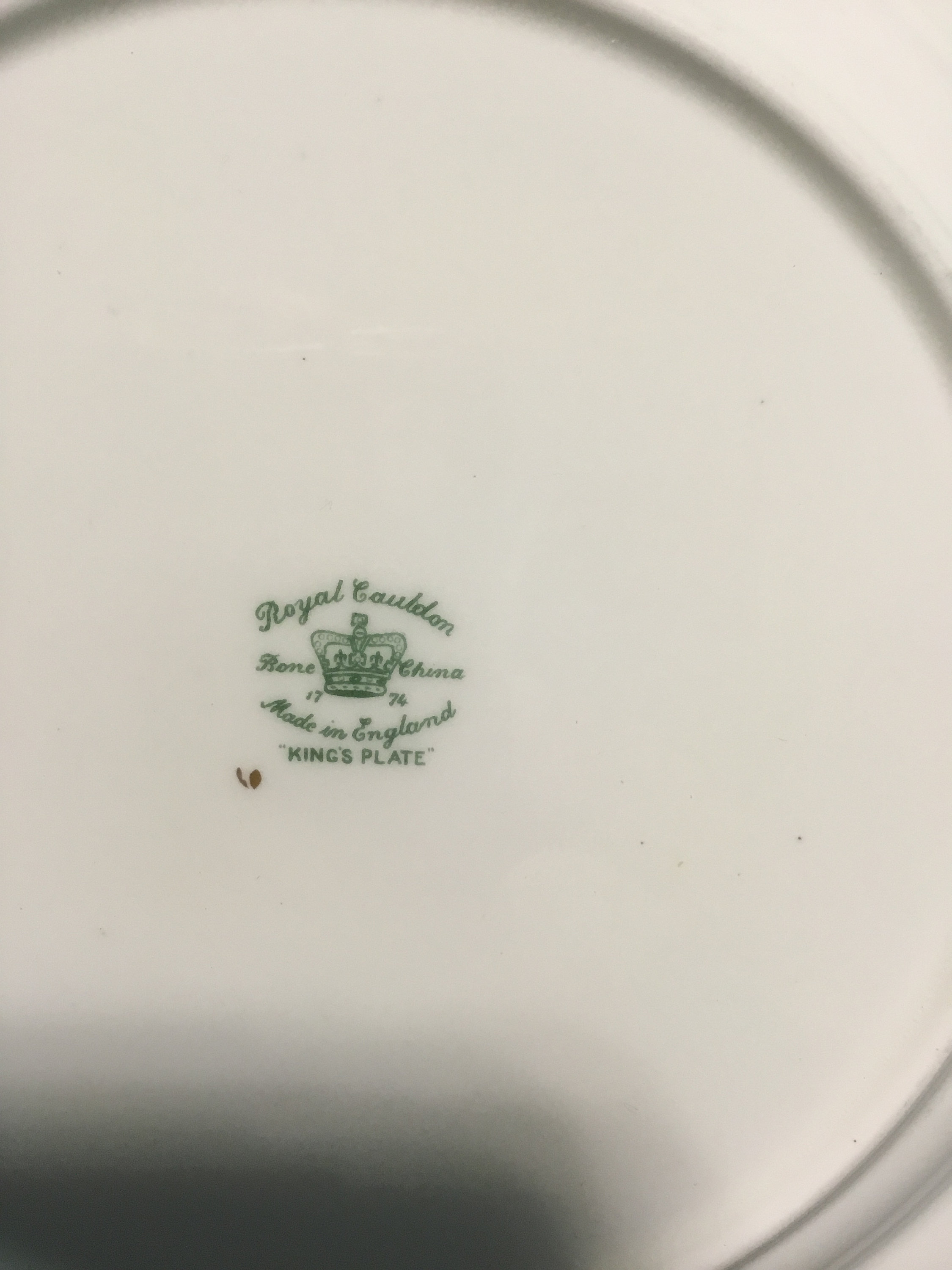Vintage Royal Cauldron Kings Plate, White and Gold Serving Plate, Fine ...
