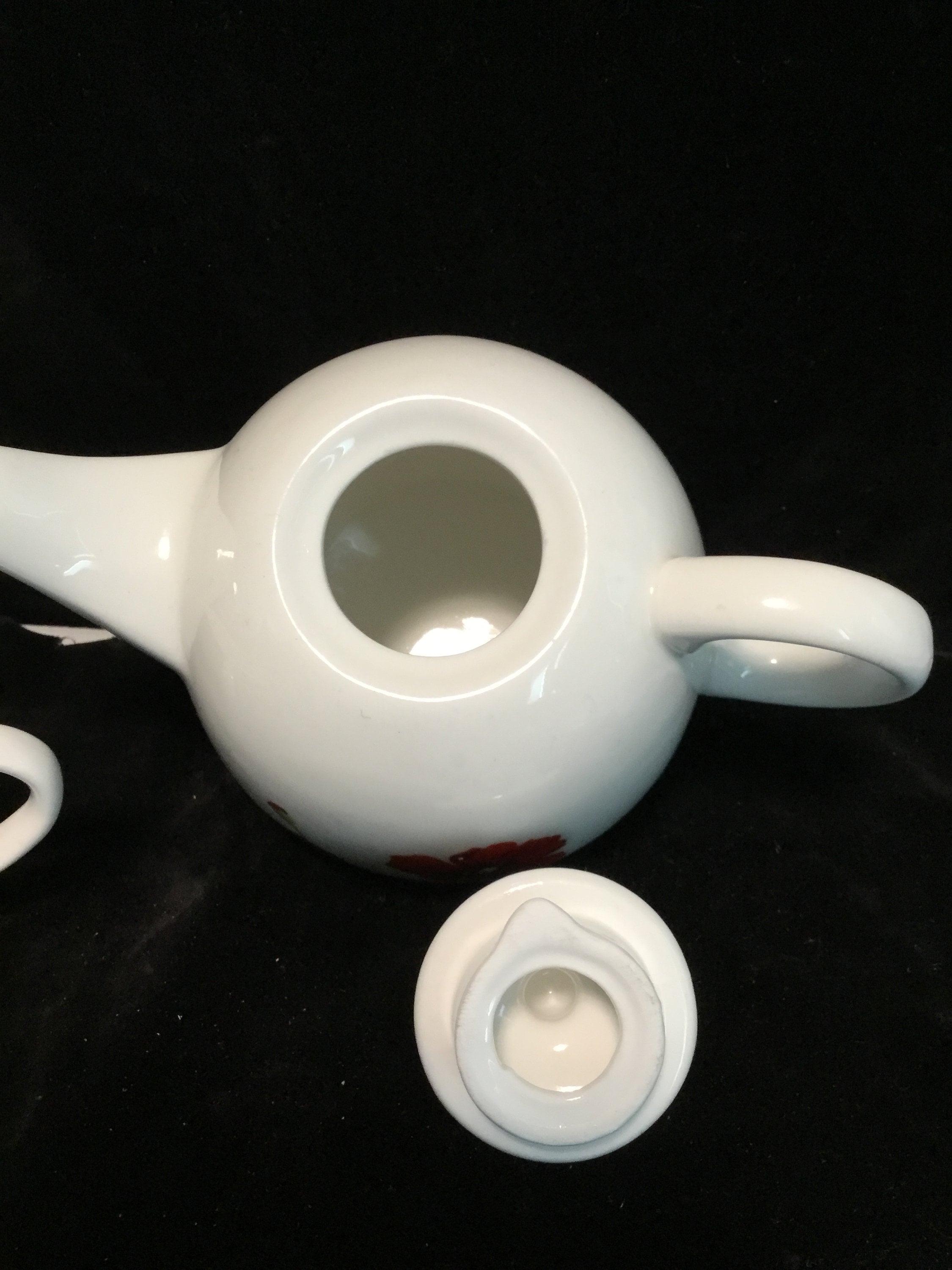 Vintage Porcelain Verdici Tea for One Teapot With Mug - Red Poppy ...