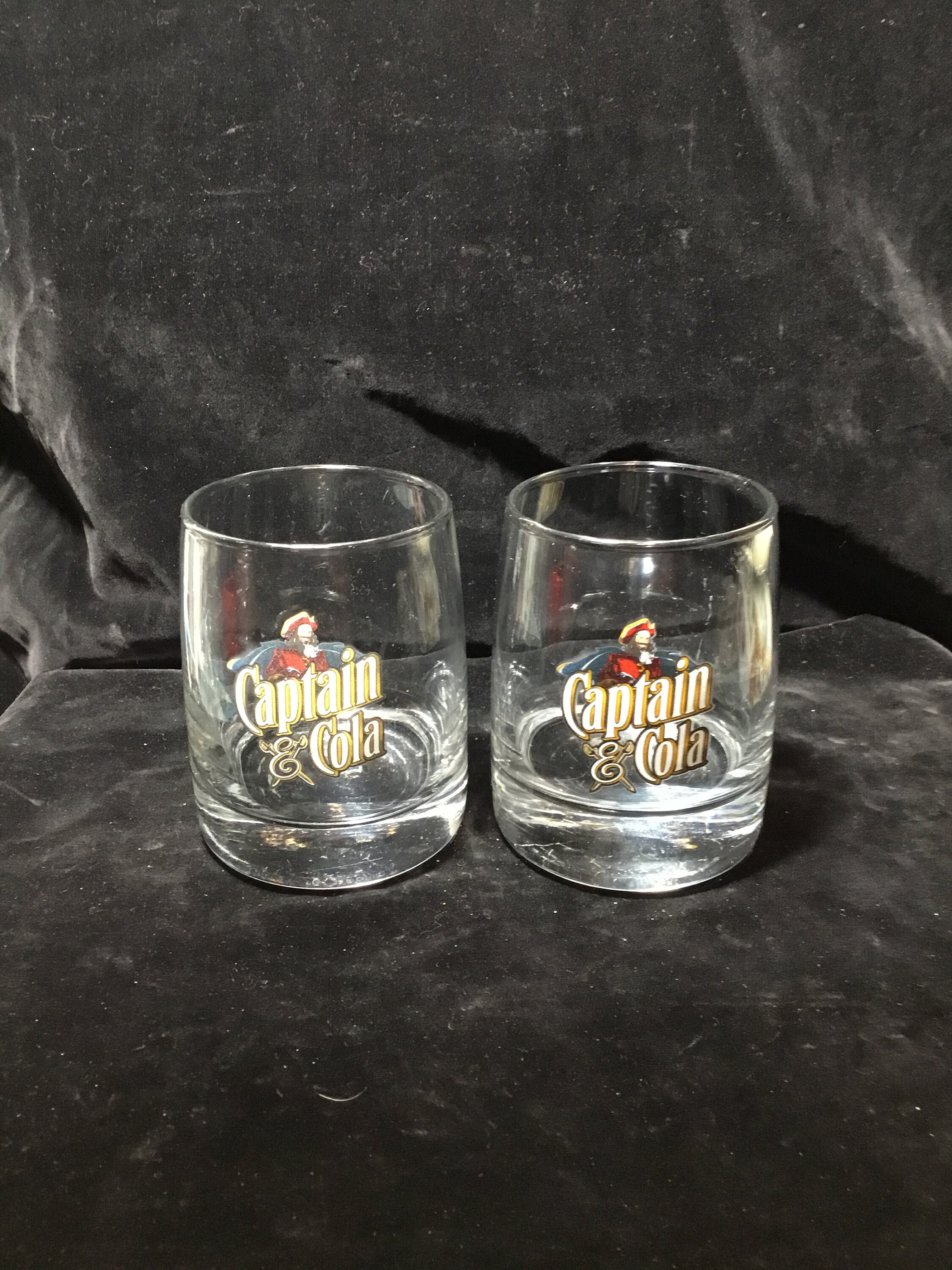 Vintage Captain & Cola Old Fashioned Glasses Set of 2 With Weighted ...