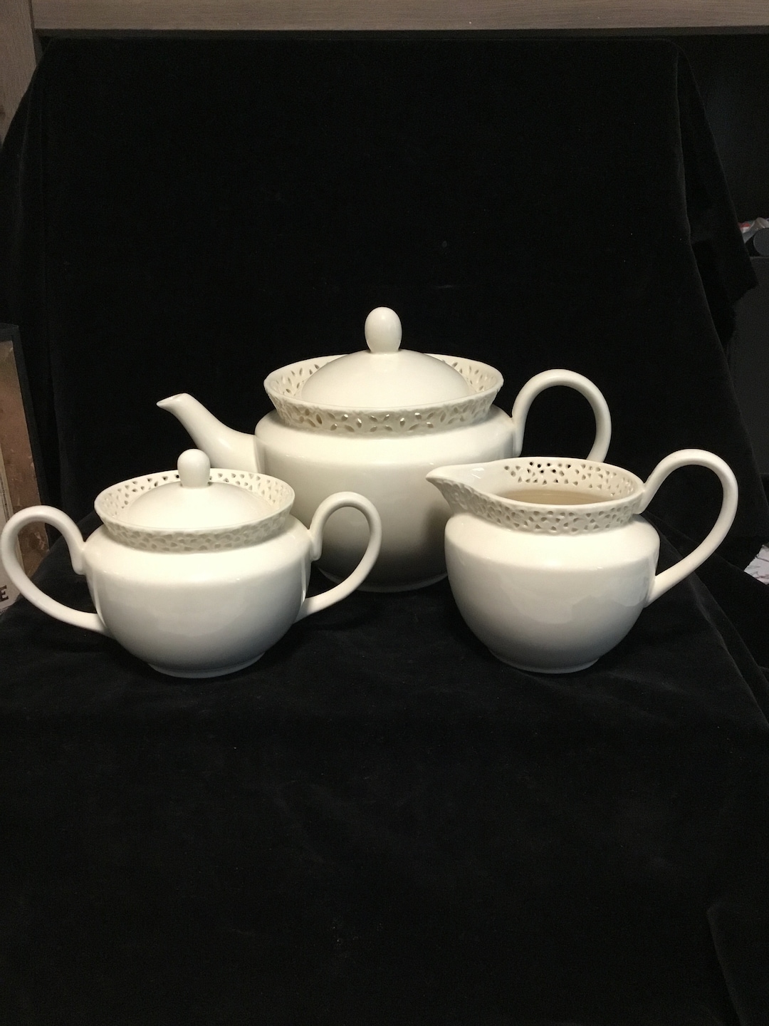 Vintage I. Godinger & Co. Tea Set Featuring Teapot, Creamer and Covered ...