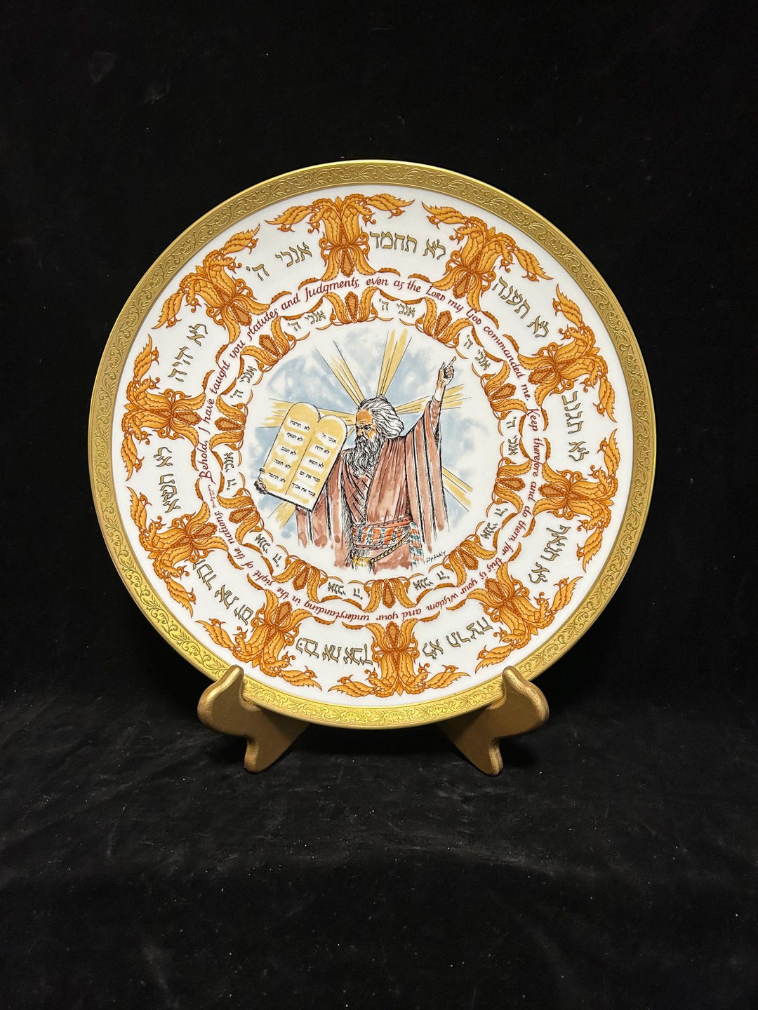 Vintage Goebel Ten Commandments Plate | 1979 Laszlo Ispanky Wall Decor ...