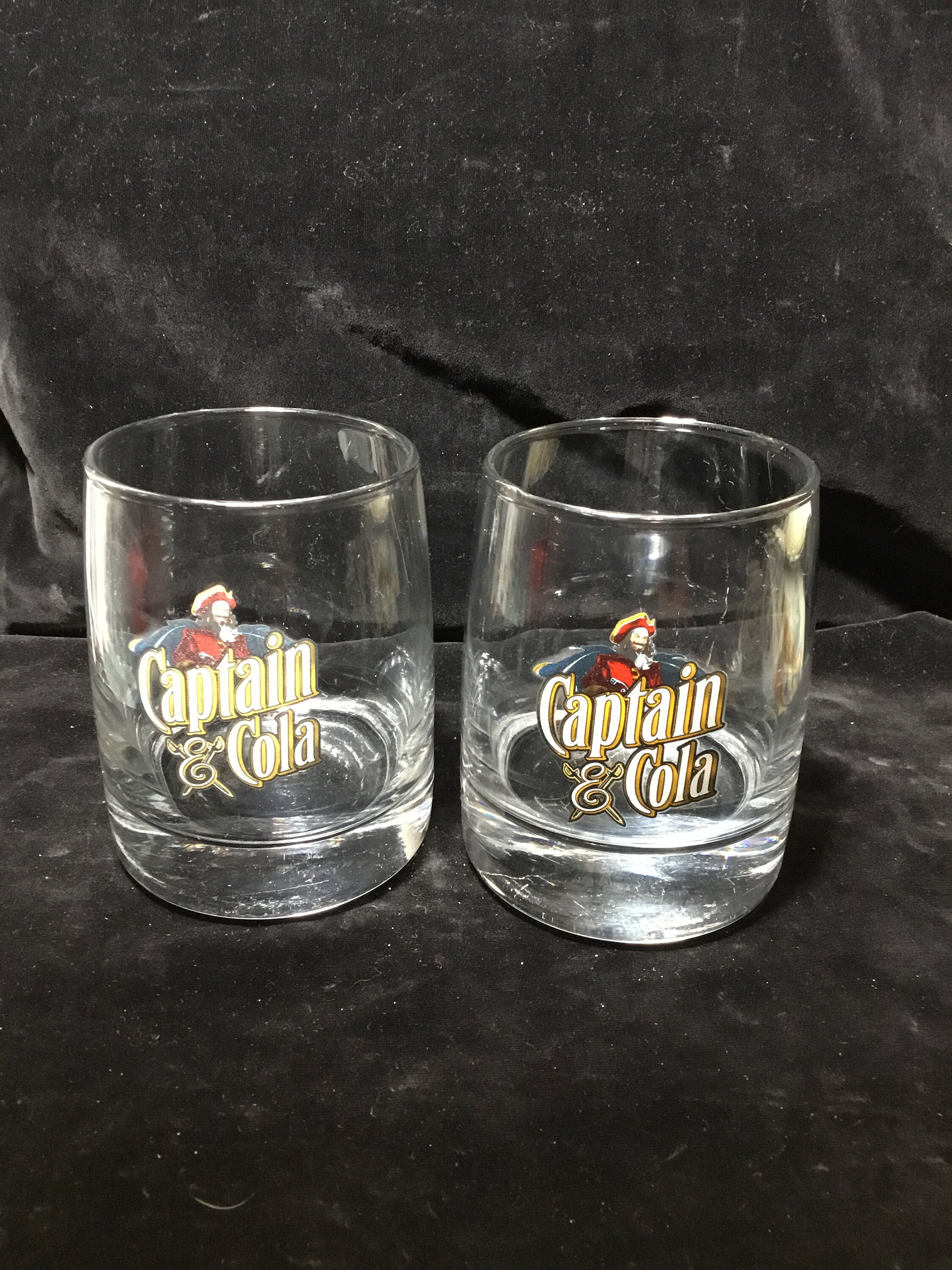 Vintage Captain & Cola Old Fashioned Glasses Set of 2 With Weighted ...
