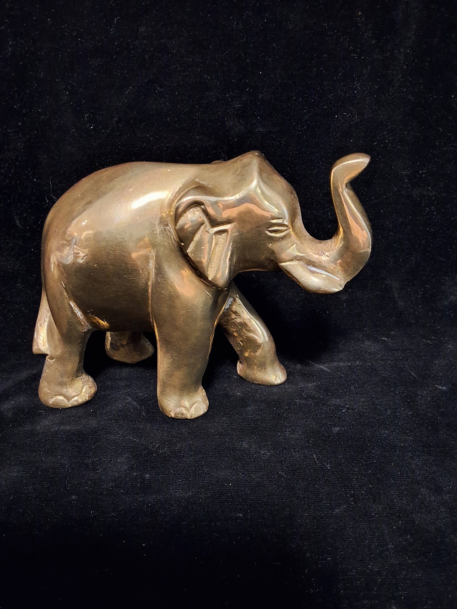Vintage Brass Elephant With Raised Trunk Majestic and Elegant - Etsy