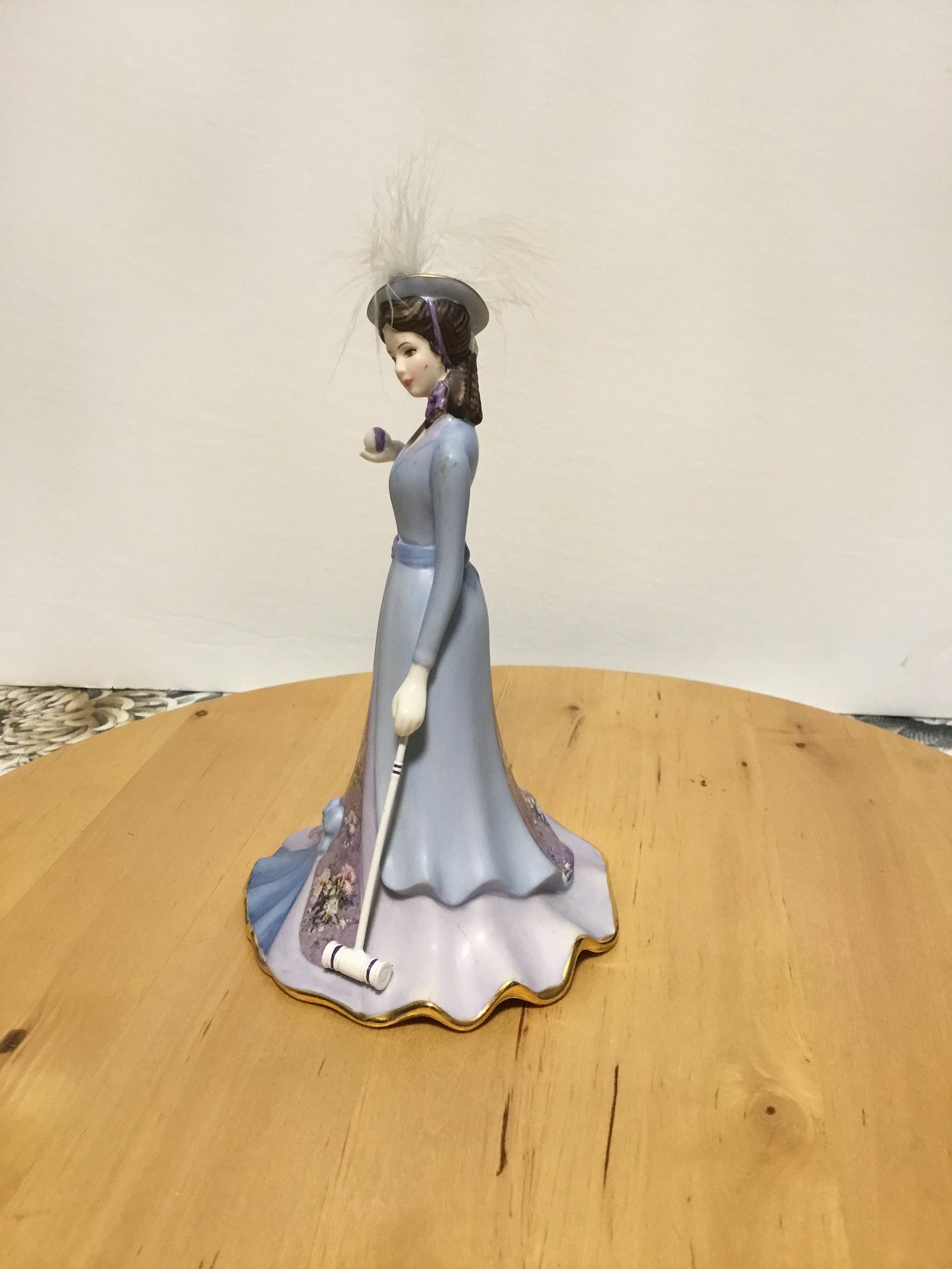 Lena Liu Elegant Era Painted Porcelain Bell Entitled “croquet Anyone ...