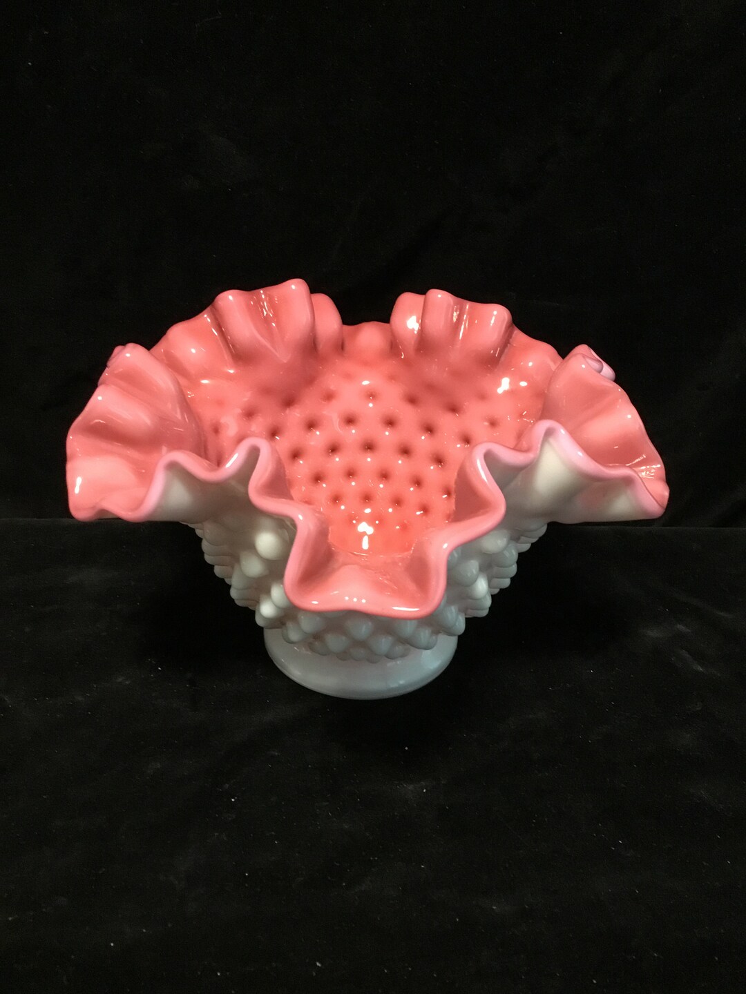 Vintage Fenton Highly Collectable Ruffled Rim Candy Dish/bowl Pink ...