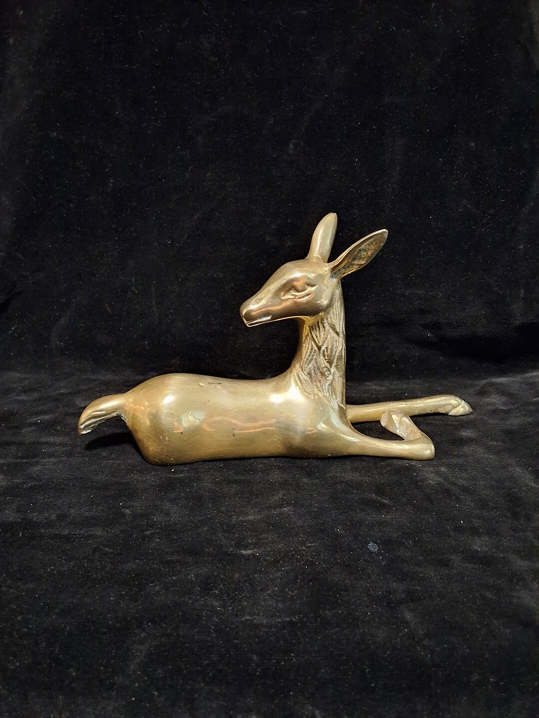 Vintage Brass Doe Deer Sculpture Sitting With Head Turned Behind - Etsy