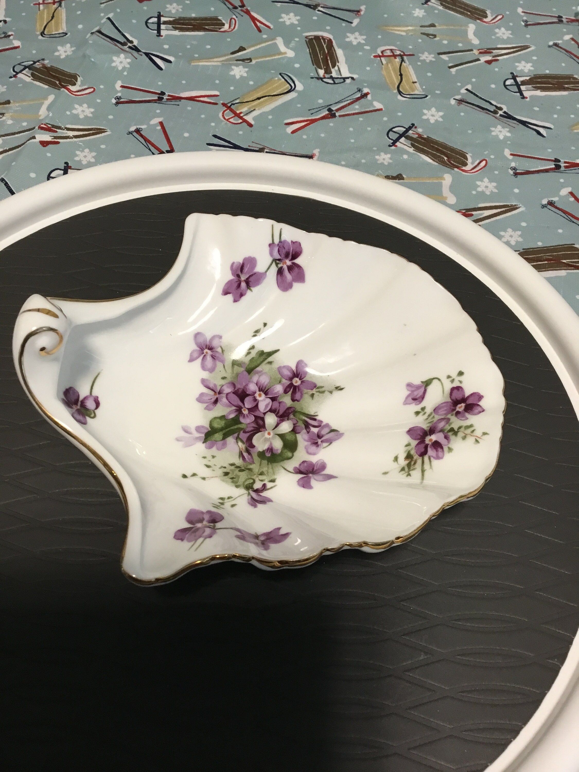 Rare Vintage Hammersley Victorian Violets Bone China Shell Shaped Footed Dish - Etsy