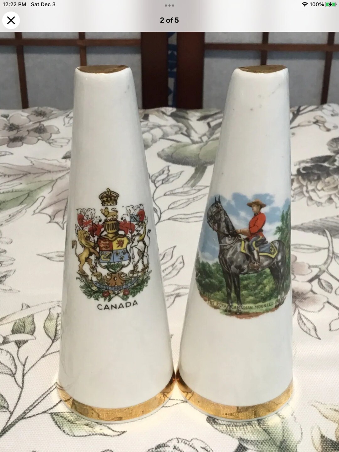 Vtg. Royal Stuart Bone China Salt & Pepper Shakers Royal Canadian ...
