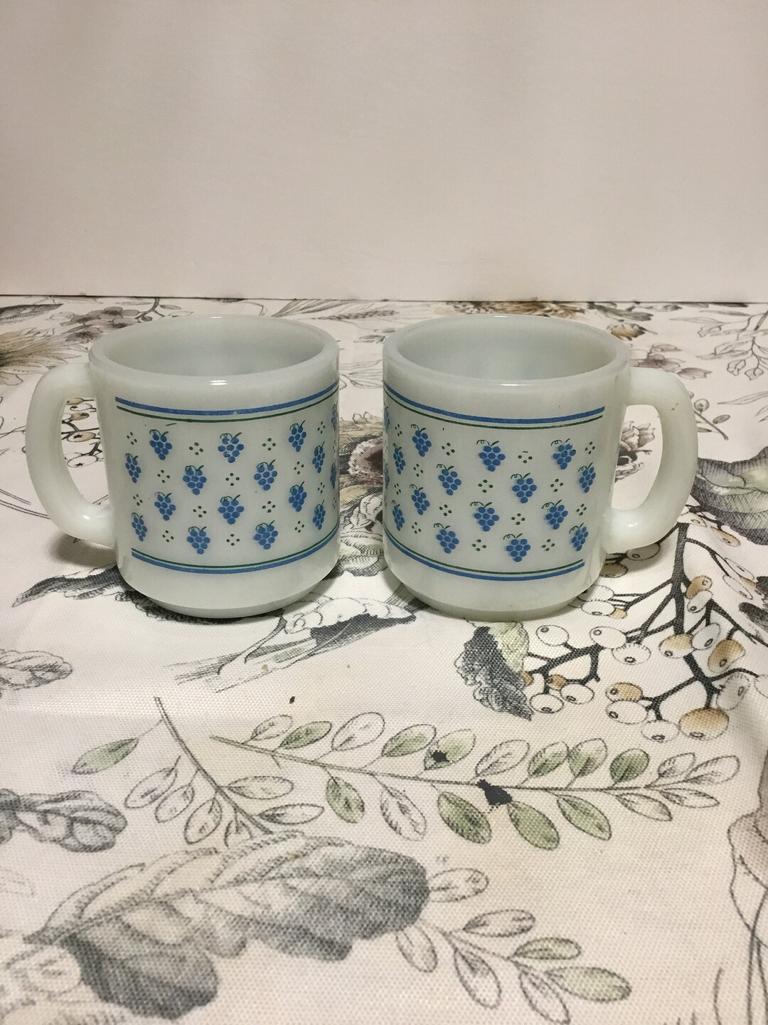 Vintage 1960’s Termocrisa Mugs in the “blue Grape” Design - Set of Two ...